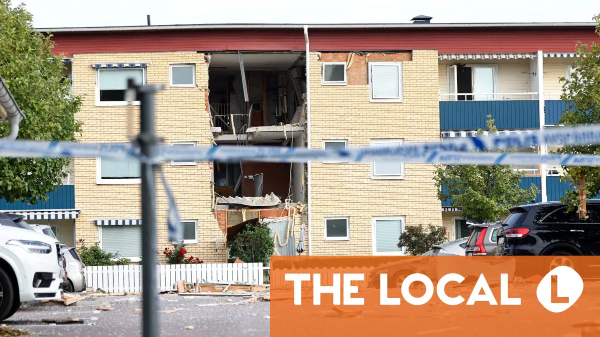 Swedish police investigate after facade blown off building in explosion