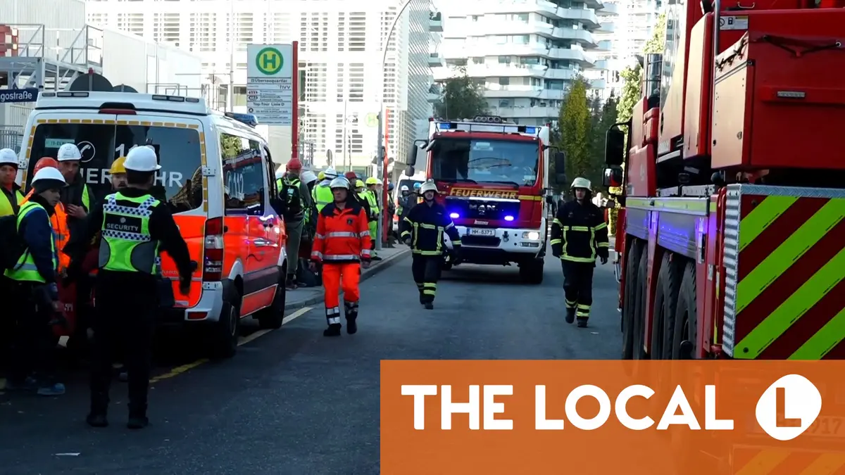 German emergency services tackle massive forest fire