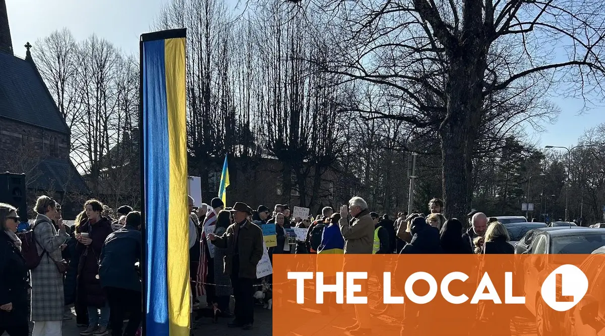 'We are shocked': Americans in Sweden rally in support of Ukraine