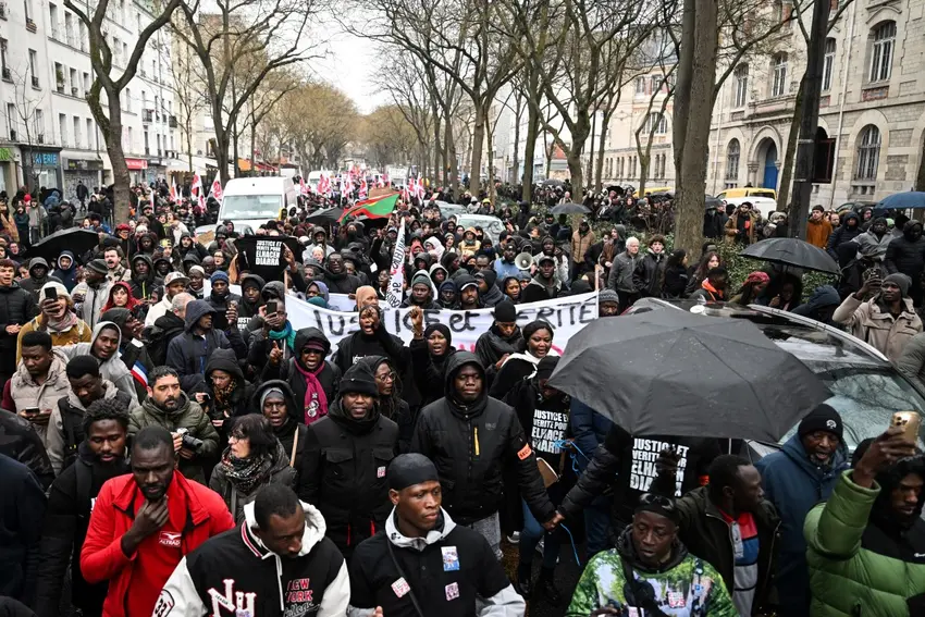 Thousands protest in Paris over death of migrant worker